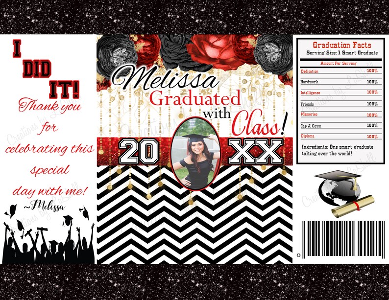Graduation Chip Bags Digital File Custom Graduation Chip Bags Printable ...