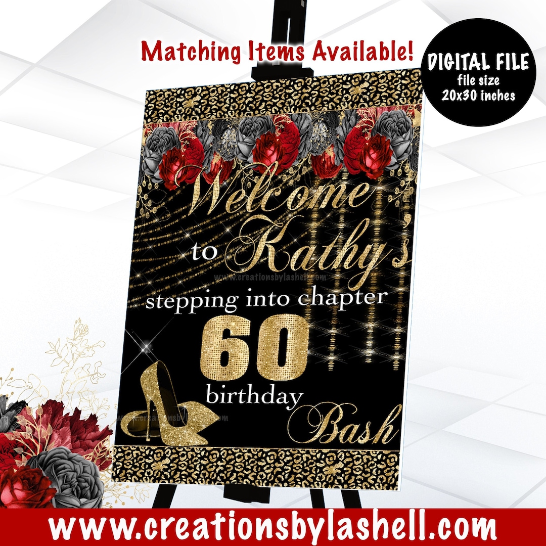 Stepping Into Welcome Sign 20 X 30 Inch Printable High Heels Birthday ...