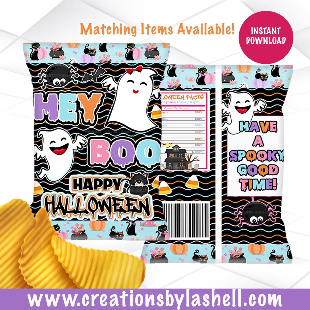 Halloween Chip Bags Instant Download | Halloween Chip Bags Template ...