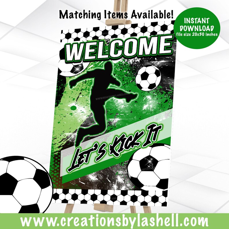 Soccer Welcome Sign 20 X 30 Inch Instant Download Let's - Etsy