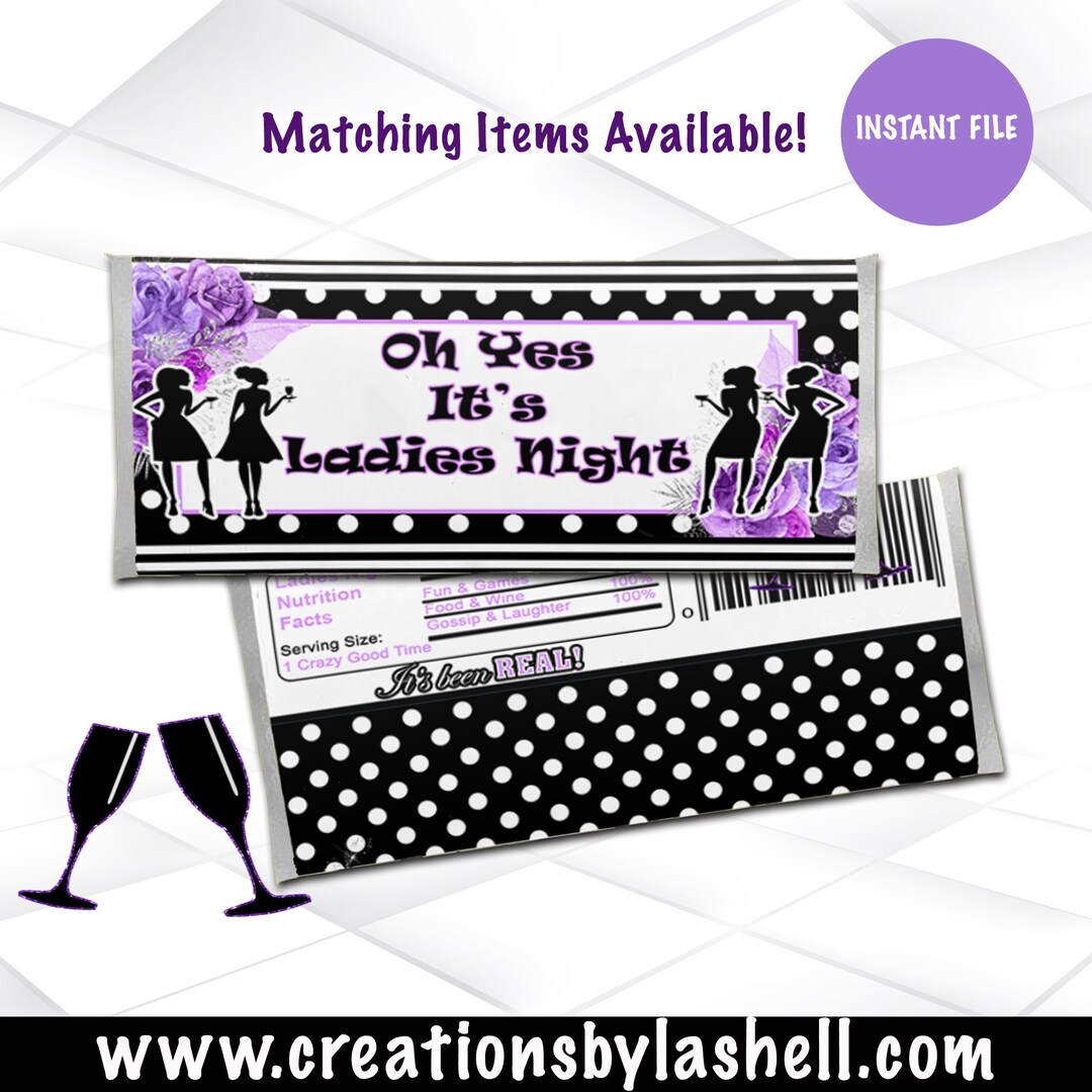 Ladies Night Candy Bar Wrapper | Ladies Night Chocolate Bar Wrapper ...
