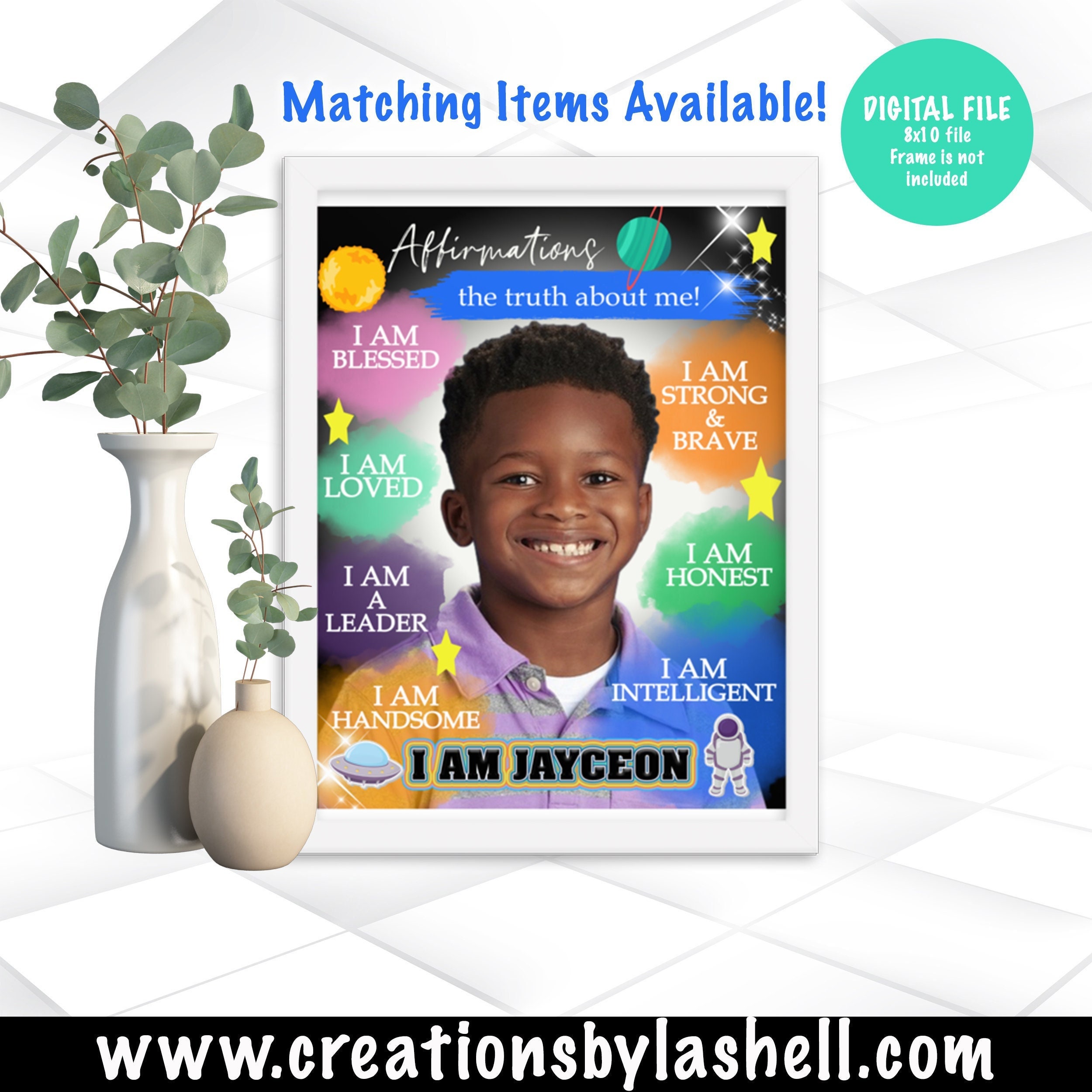 Kids Affirmation Wall Art Digital File | Affirmations for Kids 8x10 ...