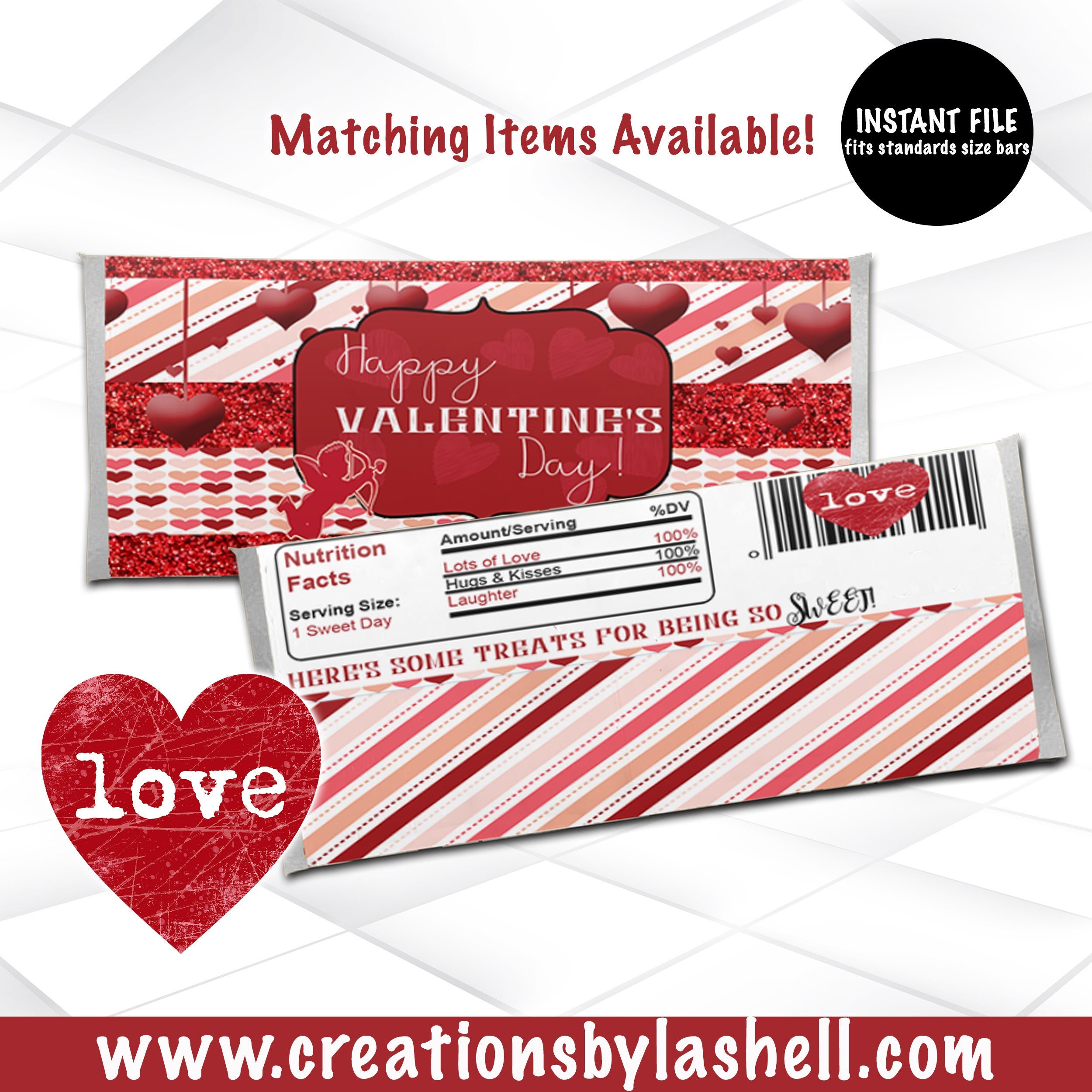 Valentine's Day Candy Bar Wrapper Instant Download Valentine's Day ...