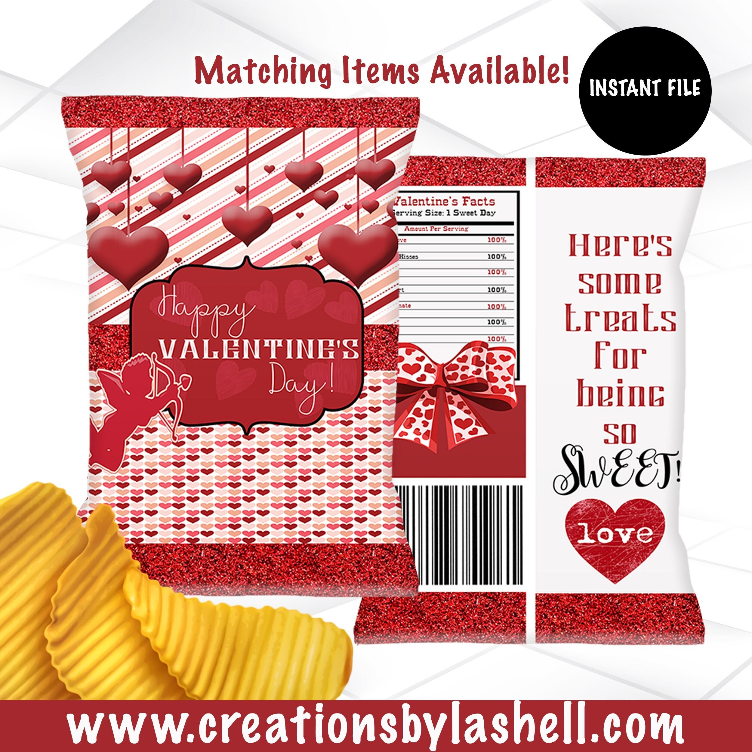 Valentine's Day Chip Bags Instant Download Valentine's Chip Bag ...