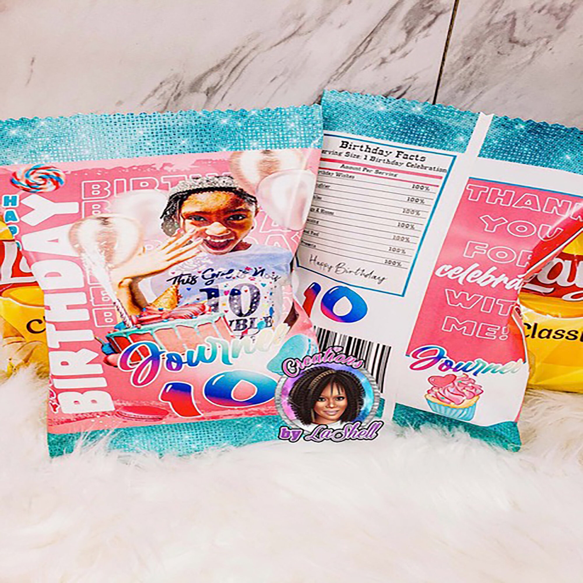 Birthday Chip Bags Digital File Custom Chip Bags Printable Pink and ...