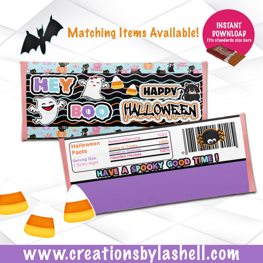 Halloween Candy Bar Instant Download | Halloween Candy Bar Wrapper ...