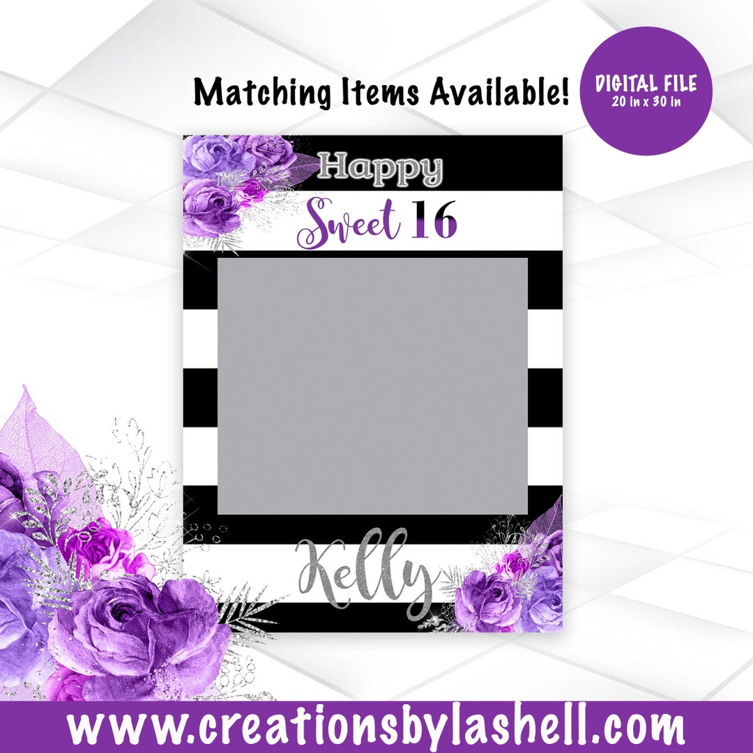 Sweet 16 Photo Frame Digital File | Sweet 16 Photo Props Printable ...