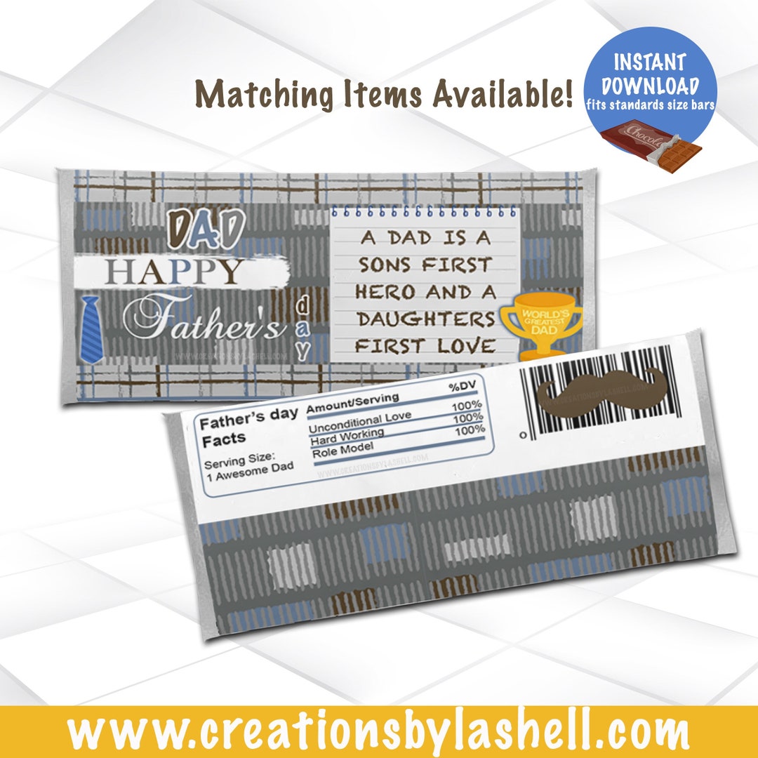 Father's Day Candy Bar Wrappers Instant Download | Father's Day ...