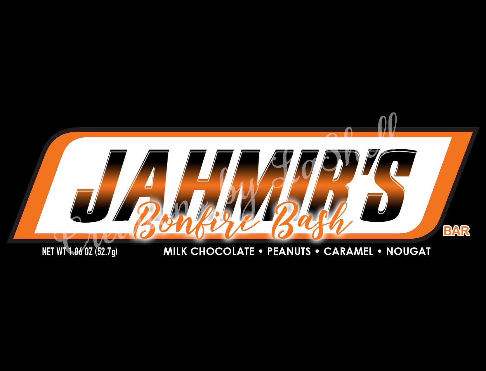 Bonfire Peanut Candy Bar Wrappers Digital File | Custom Bonfire Candy ...
