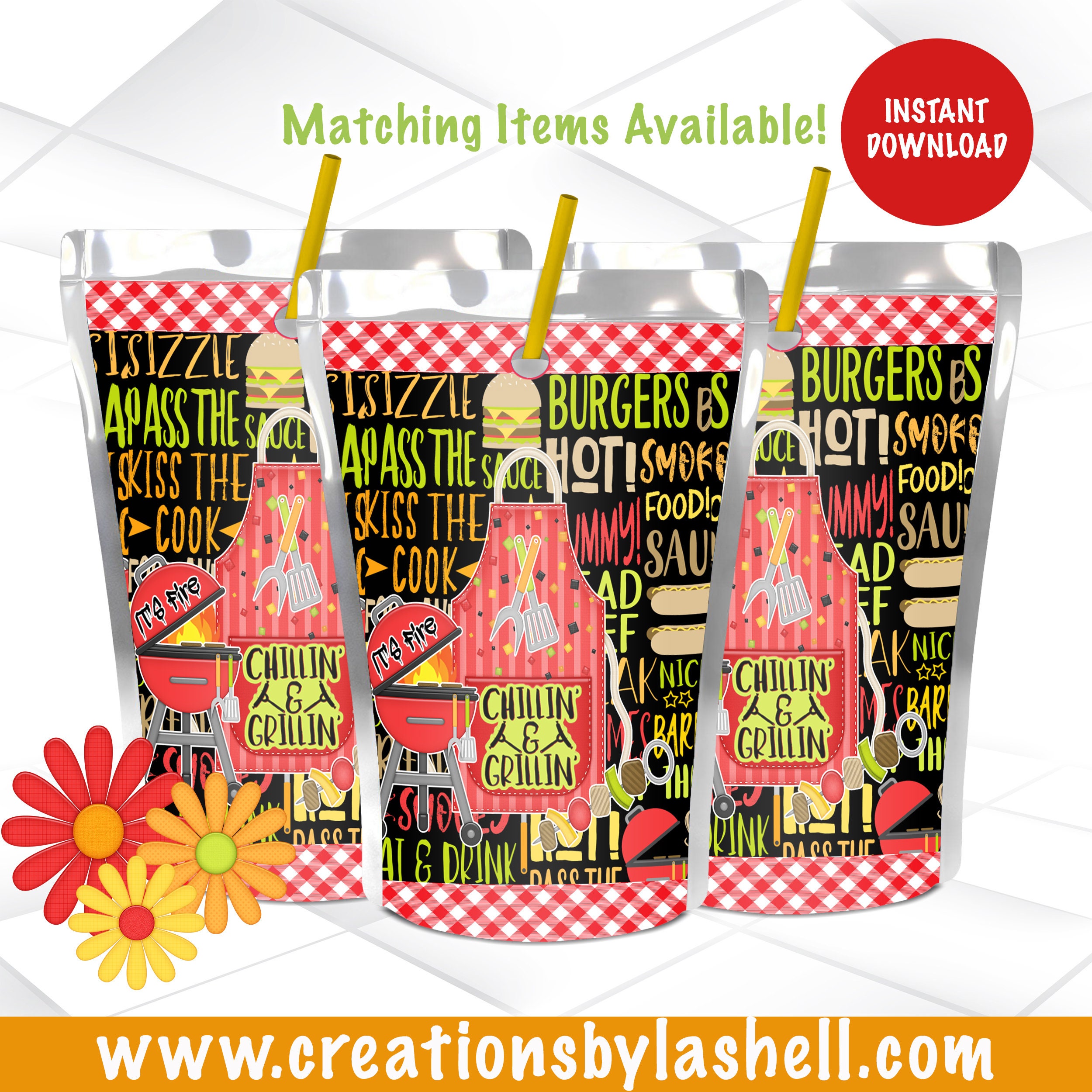 Chillin & Grillin Favors Instant Download Bundle BBQ Treats Bundle ...