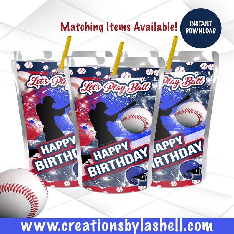 Baseball Party Labels Bundle Instant Download Baseball Party Favors ...