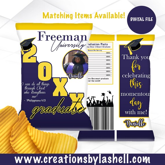 Graduation Chip Bags Digital File Custom Graduation Chip - Etsy
