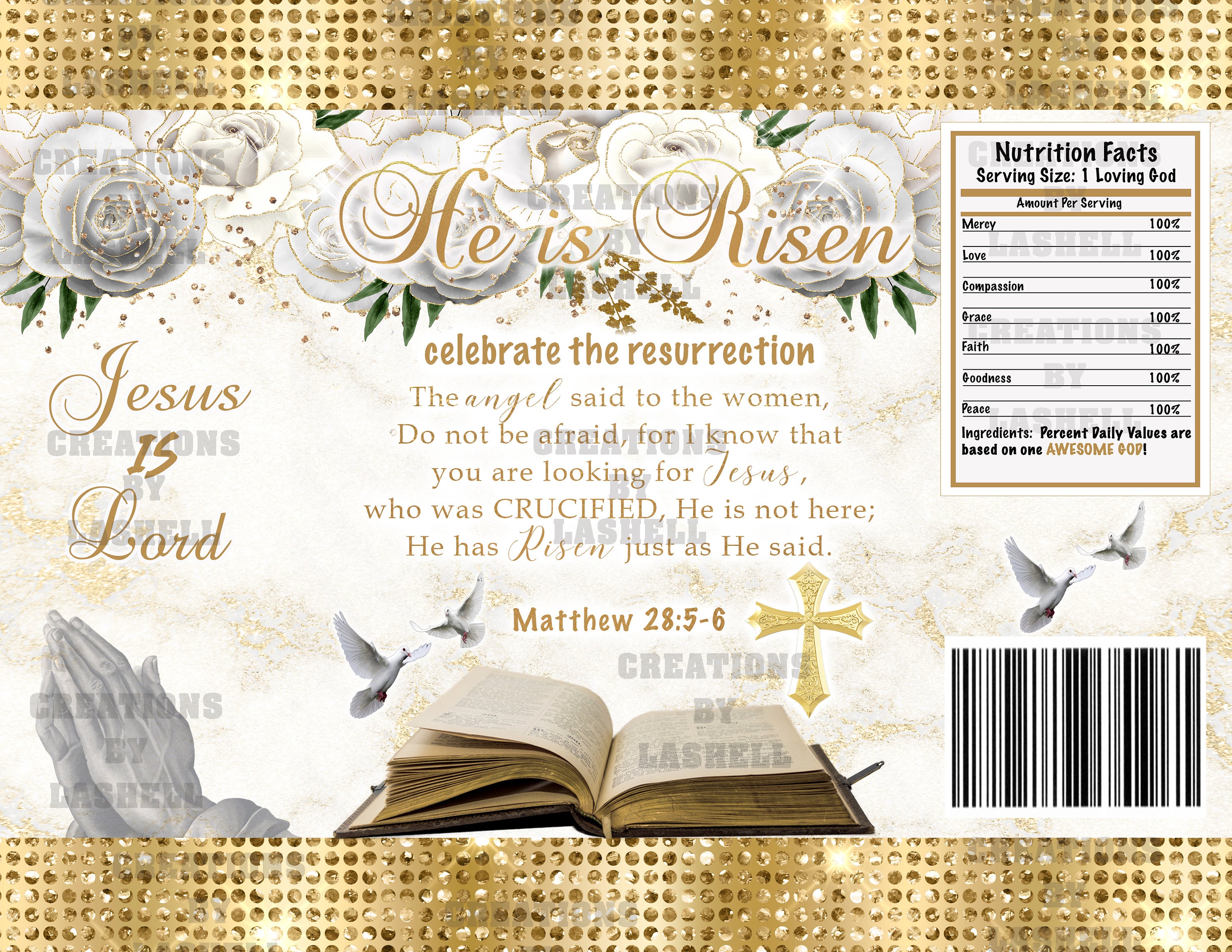 Easter Chip Bag Template He is Risen Chip Bag Template Easter Favor ...