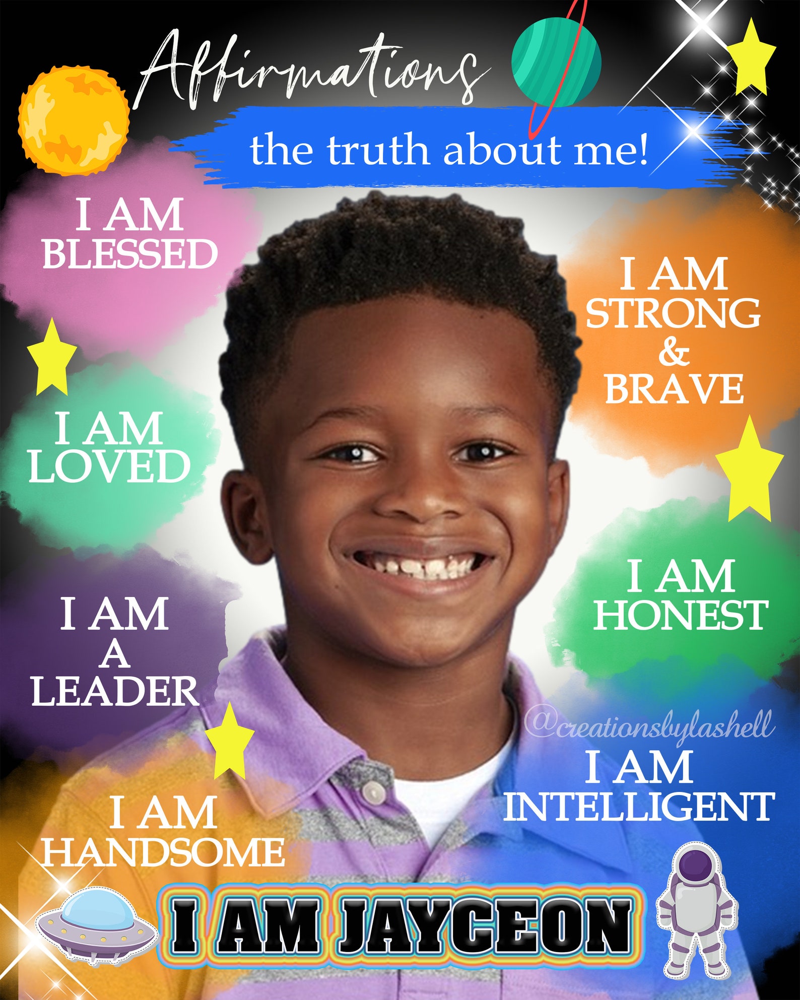 Kids Affirmation Wall Art Digital File | Affirmations for Kids 8x10 ...