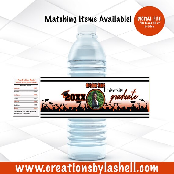 Graduation Water Bottle Labels Digital File Graduation Label - Etsy