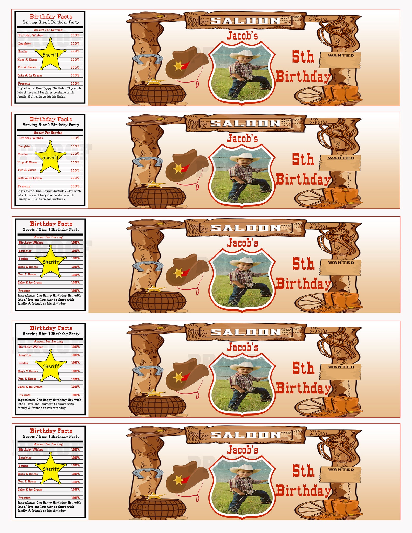 Western Water Bottle Labels Printable | Cowboy Water Bottle Labels ...