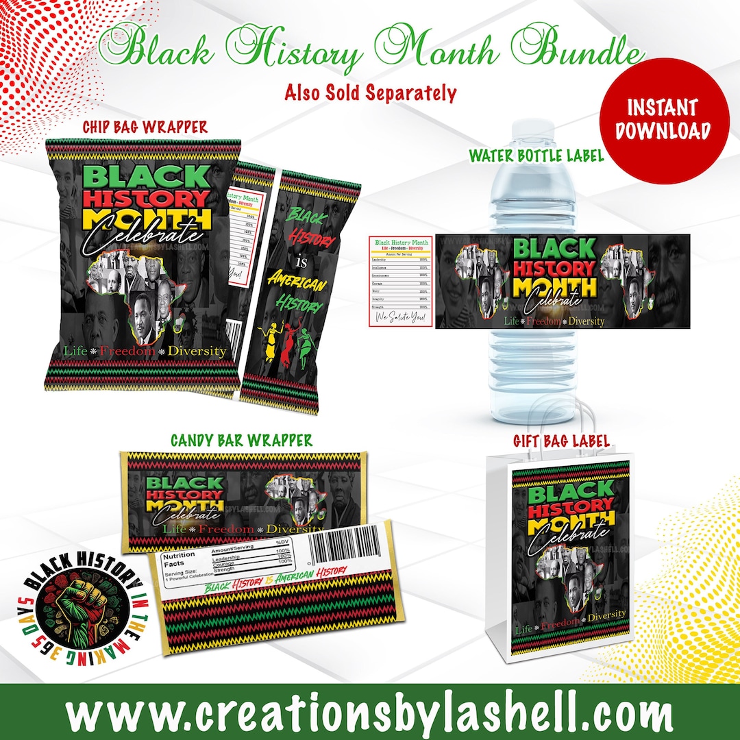 Black History Month Favors Instant Download Bundle Black History Month ...