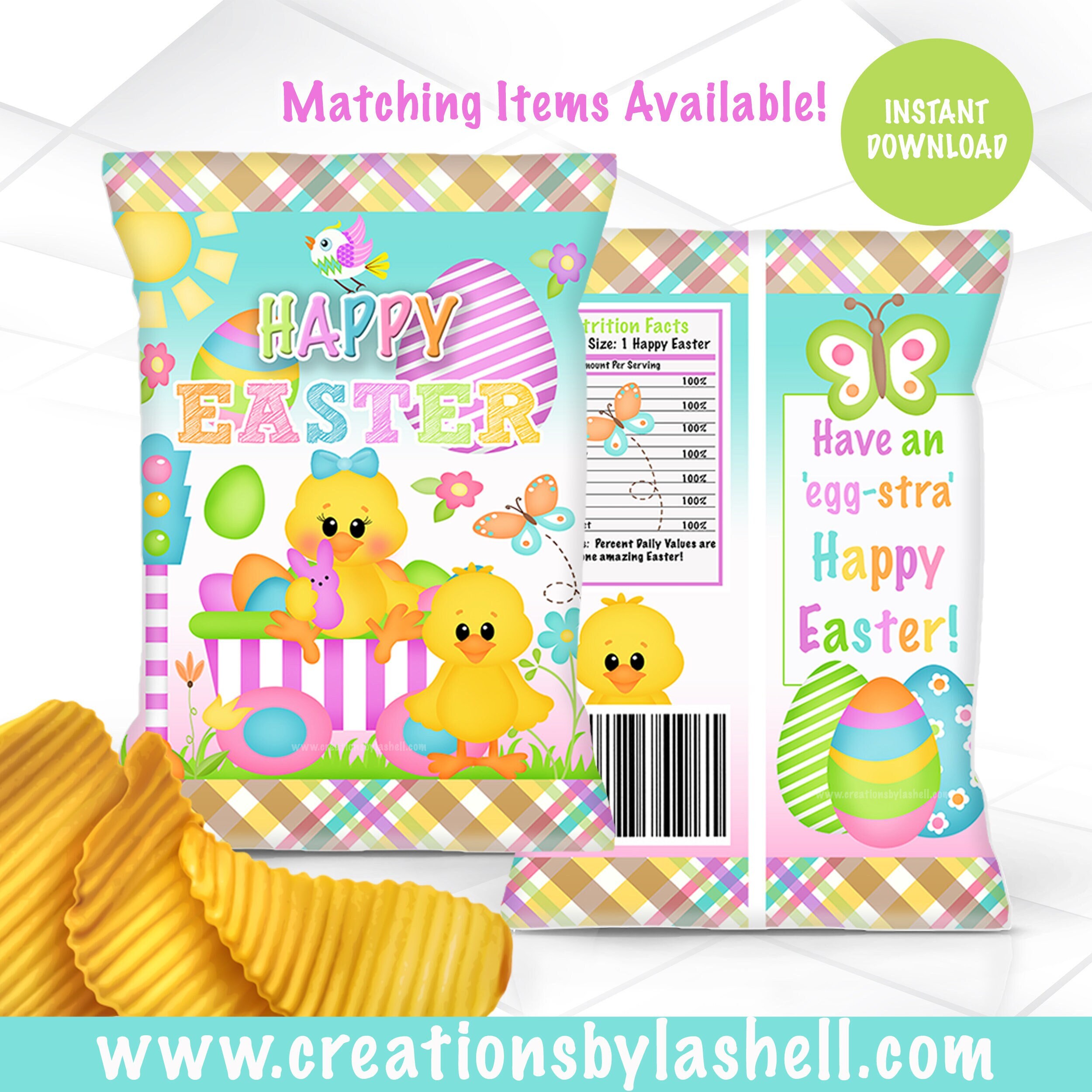 Easter Chip Bag Instant Download Easter Chip Bag Template Easter Favor ...