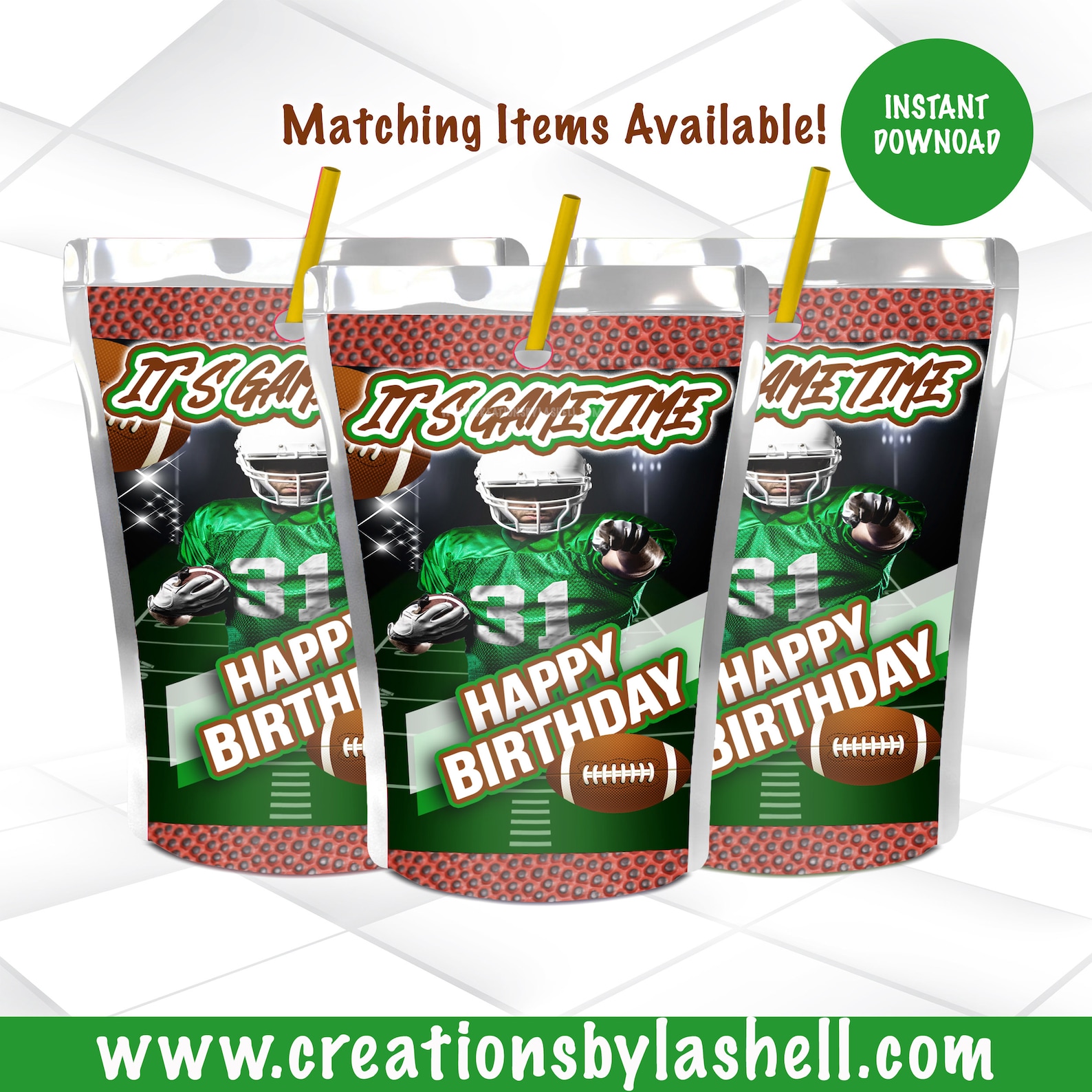 Football Party Labels Bundle Instant Download Football Party Favors ...