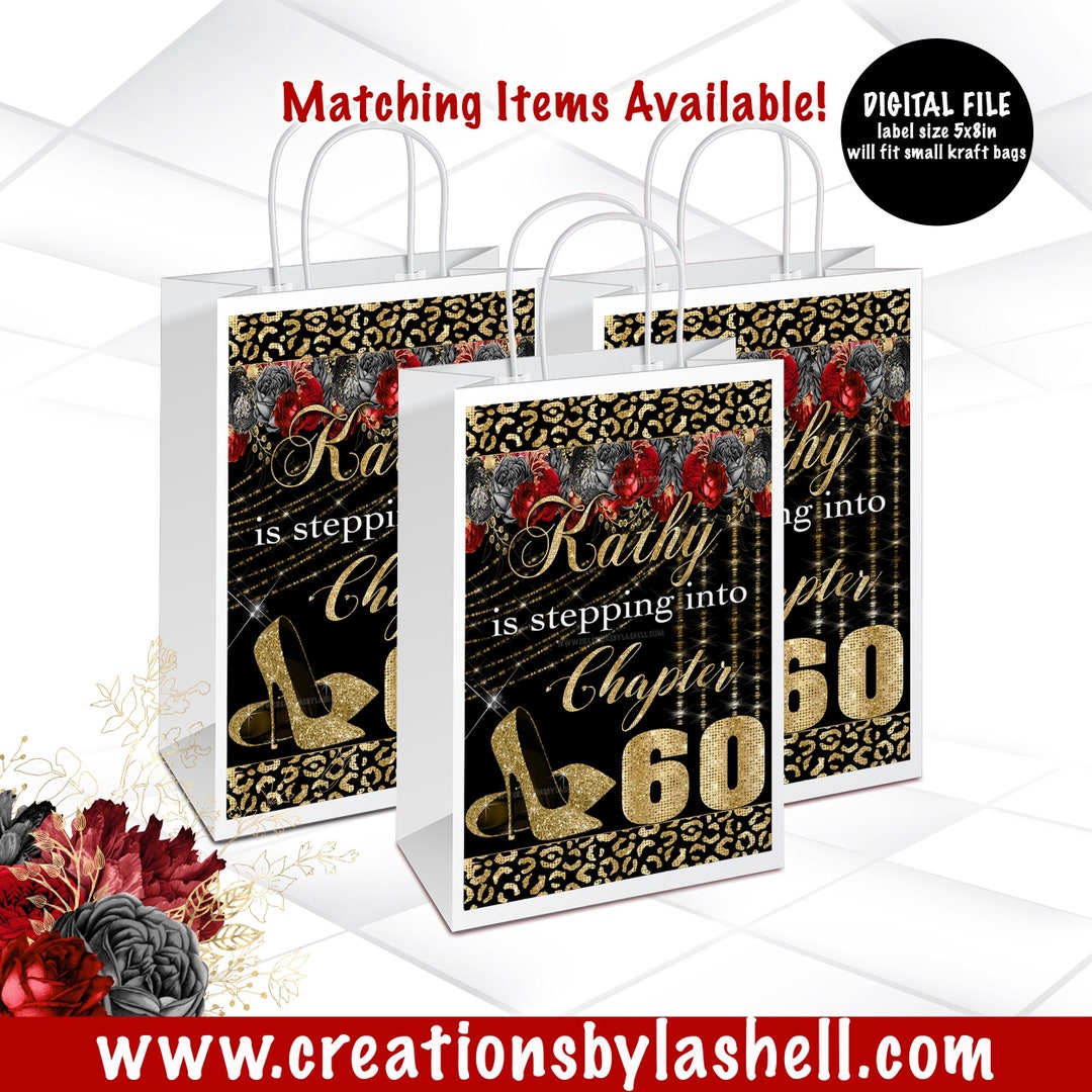 Stepping Into Gift Bag Template Birthday Gift Bag Labels Printable Red ...