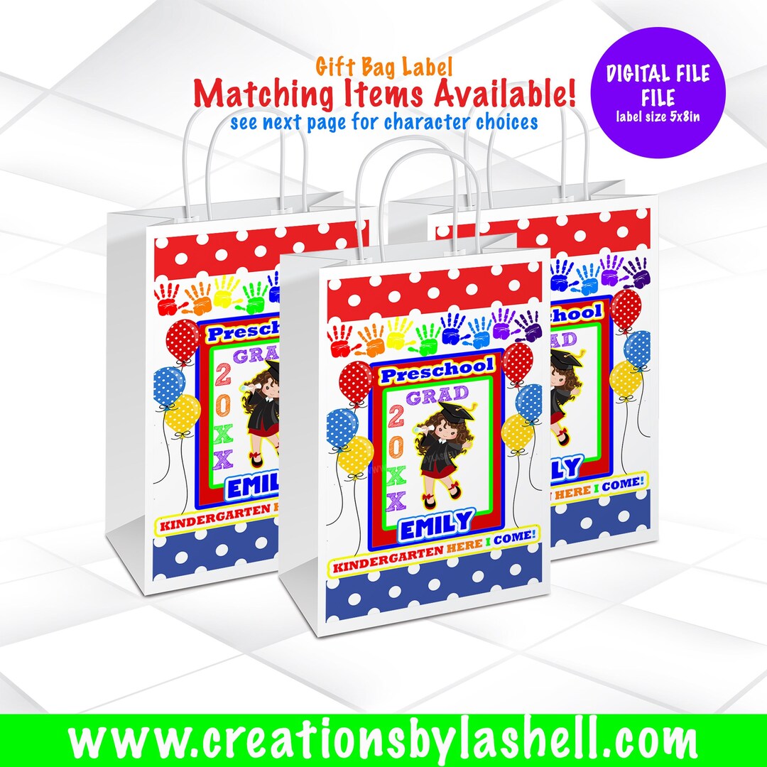 Preschool Graduation Gift Bag Digital File | Preschool Graduation ...