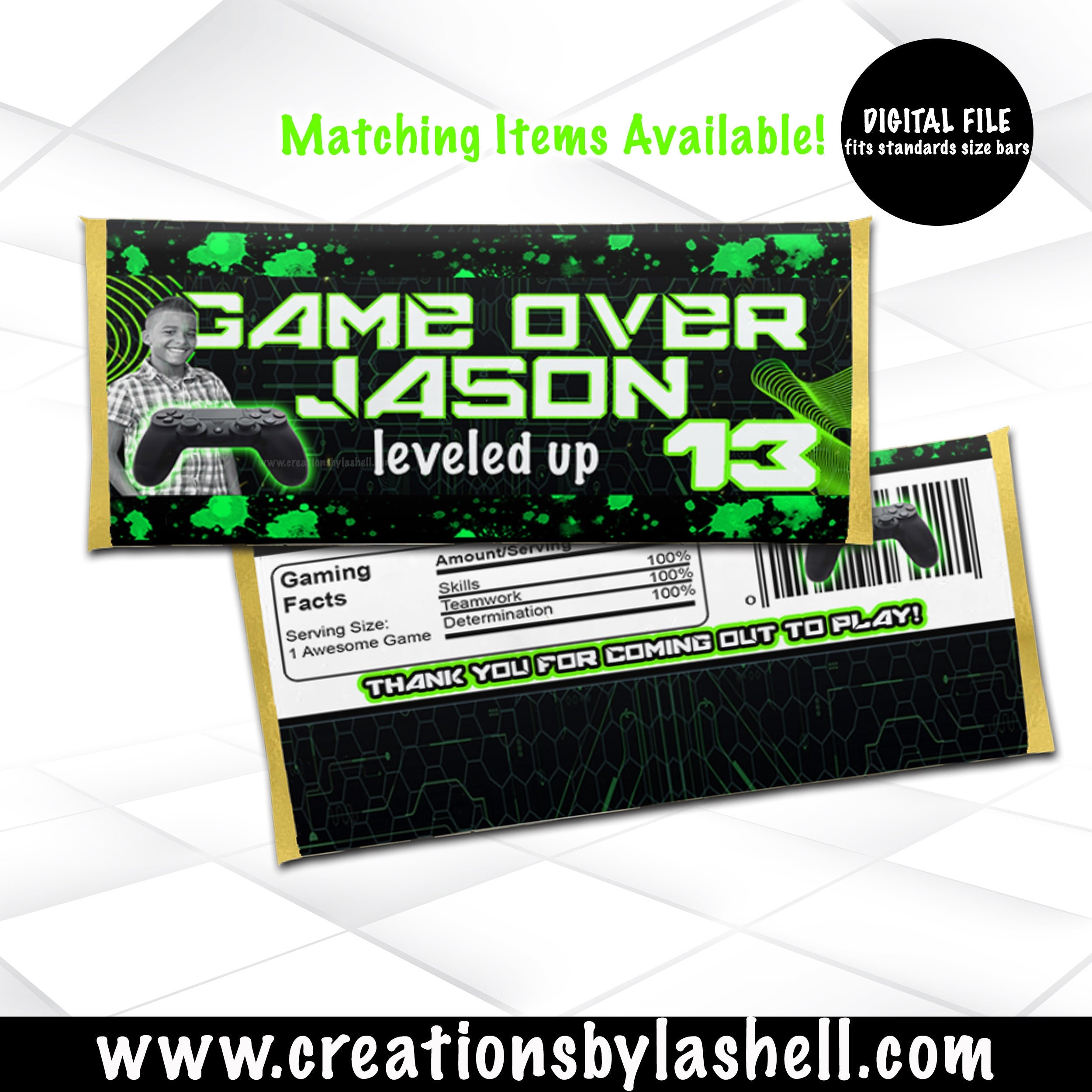 Video Game Candy Bar Wrapper Template Gaming Chocolate Bar - Etsy