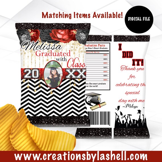 Graduation Chip Bags Digital File Custom Graduation Chip - Etsy