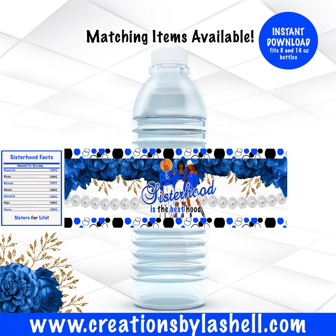 Sisterhood Water Bottle Labels Instant Download | Sorority Favors ...