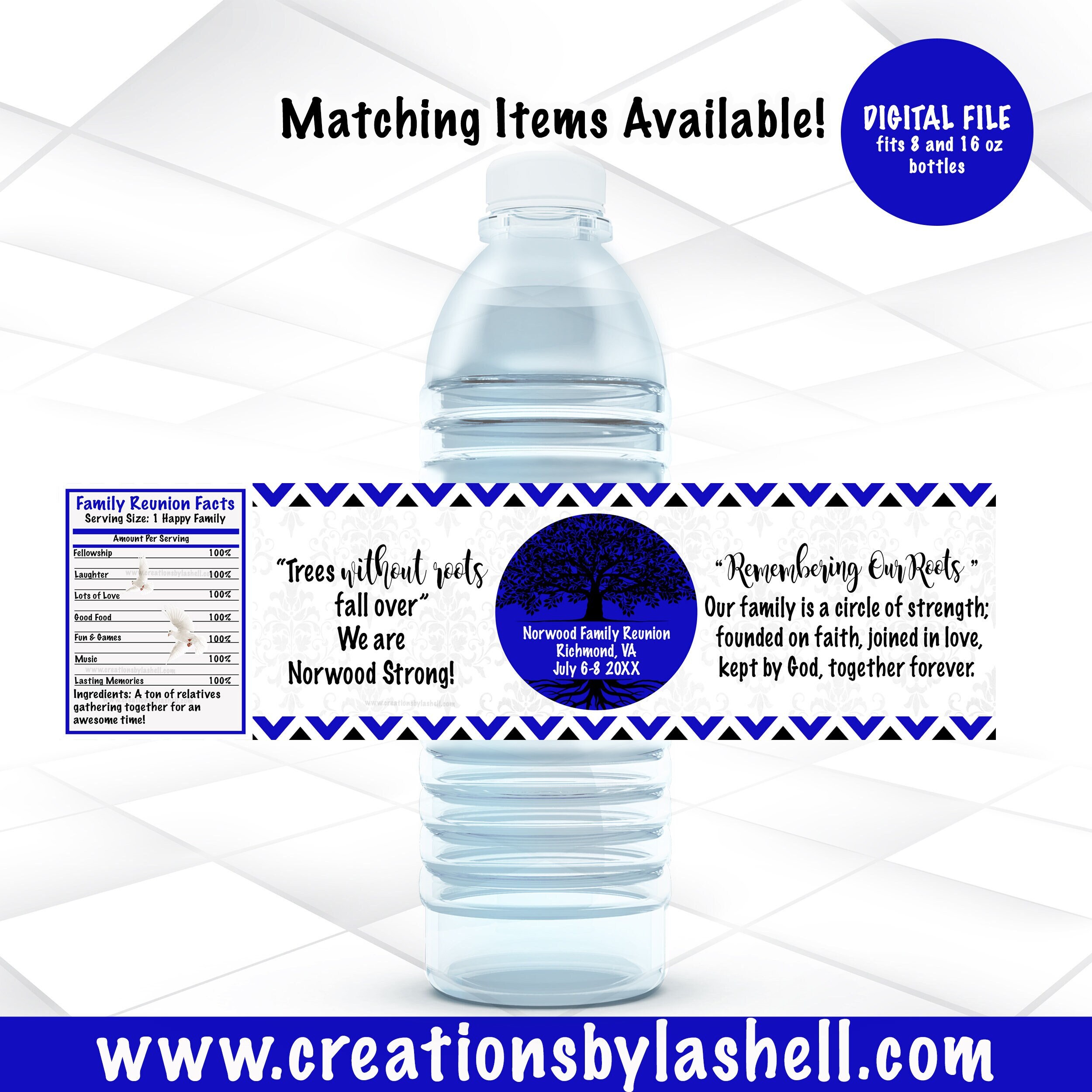 Family Reunion Water Bottle Labels Template Family Reunion Favors ...
