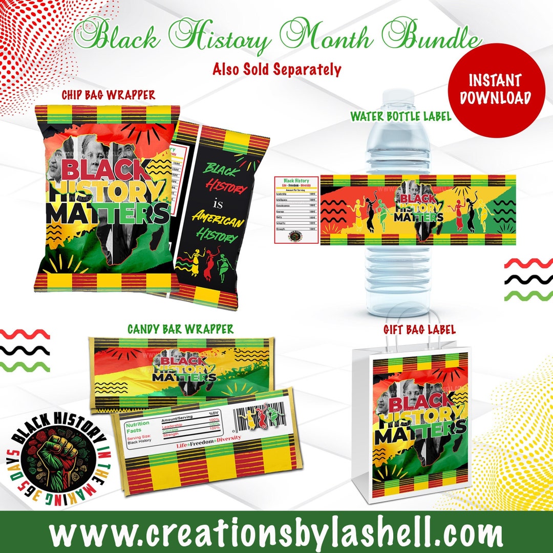 Black History Month Favors Instant Download Bundle Black History Month ...