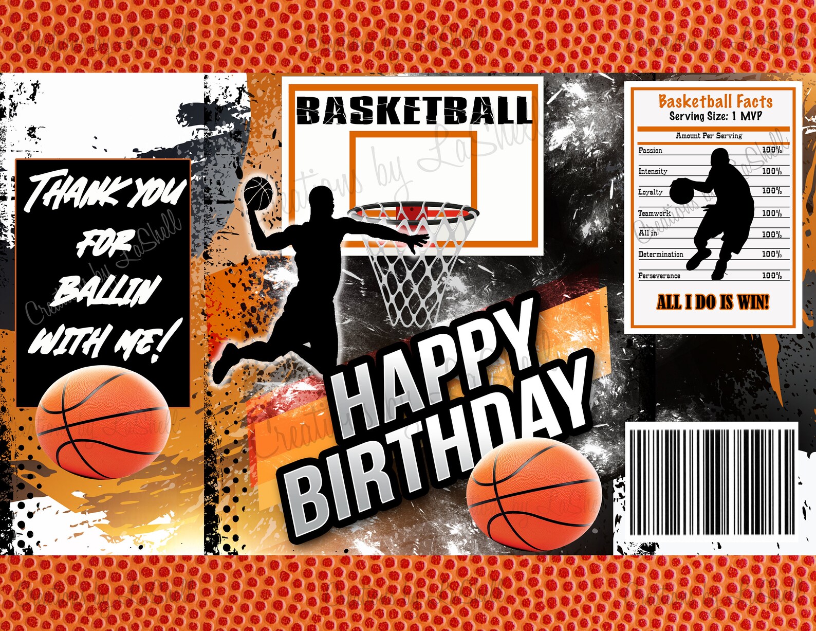 Basketball Party Labels Bundle Instant Download Basketball Party Favors ...