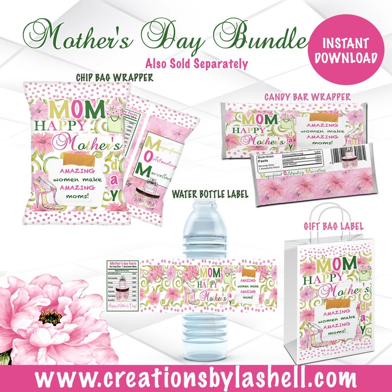 Mother's Day Favors Bundle Instant Download Mother's - Etsy