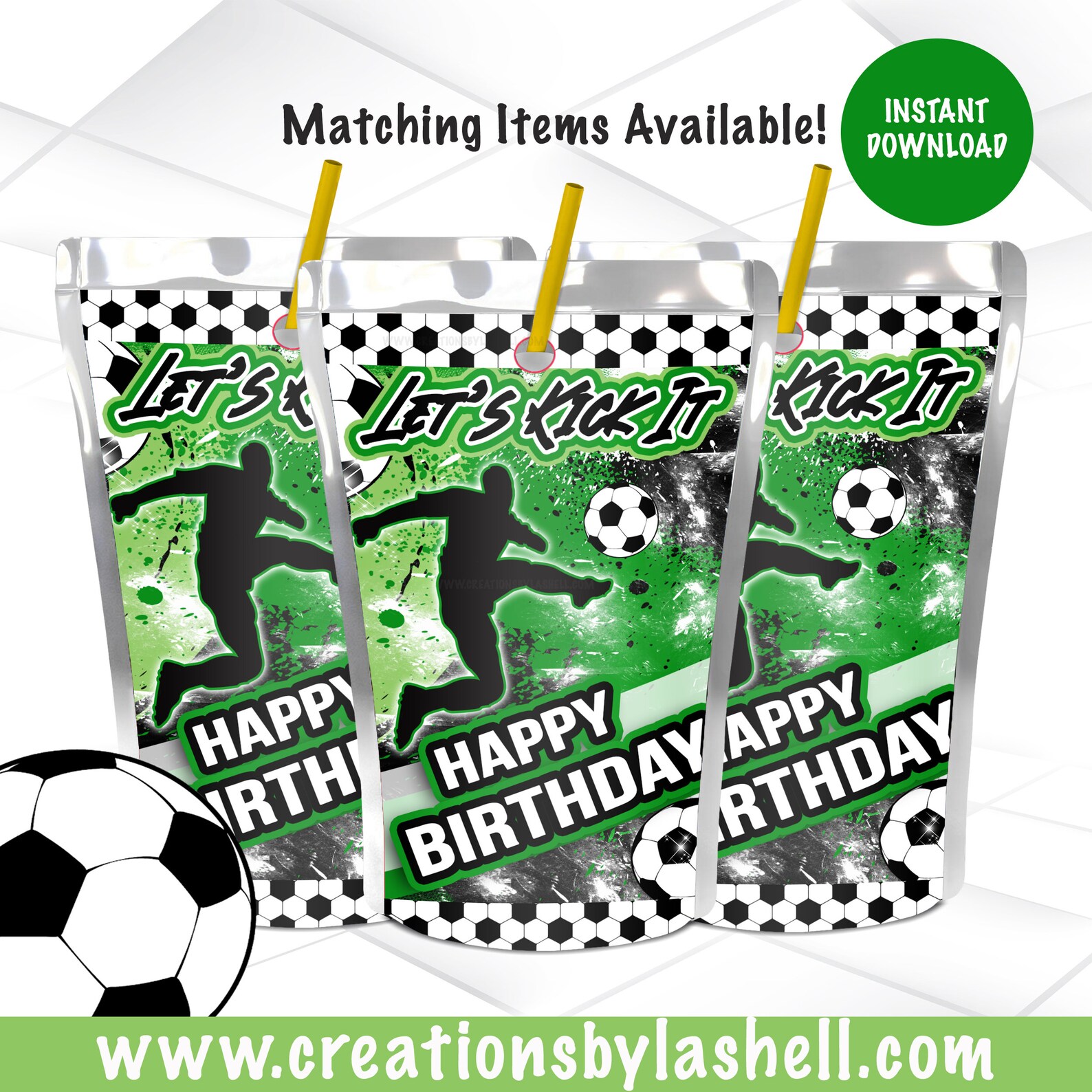Soccer Party Labels Bundle Instant Download Soccer Party Favors Bundle ...