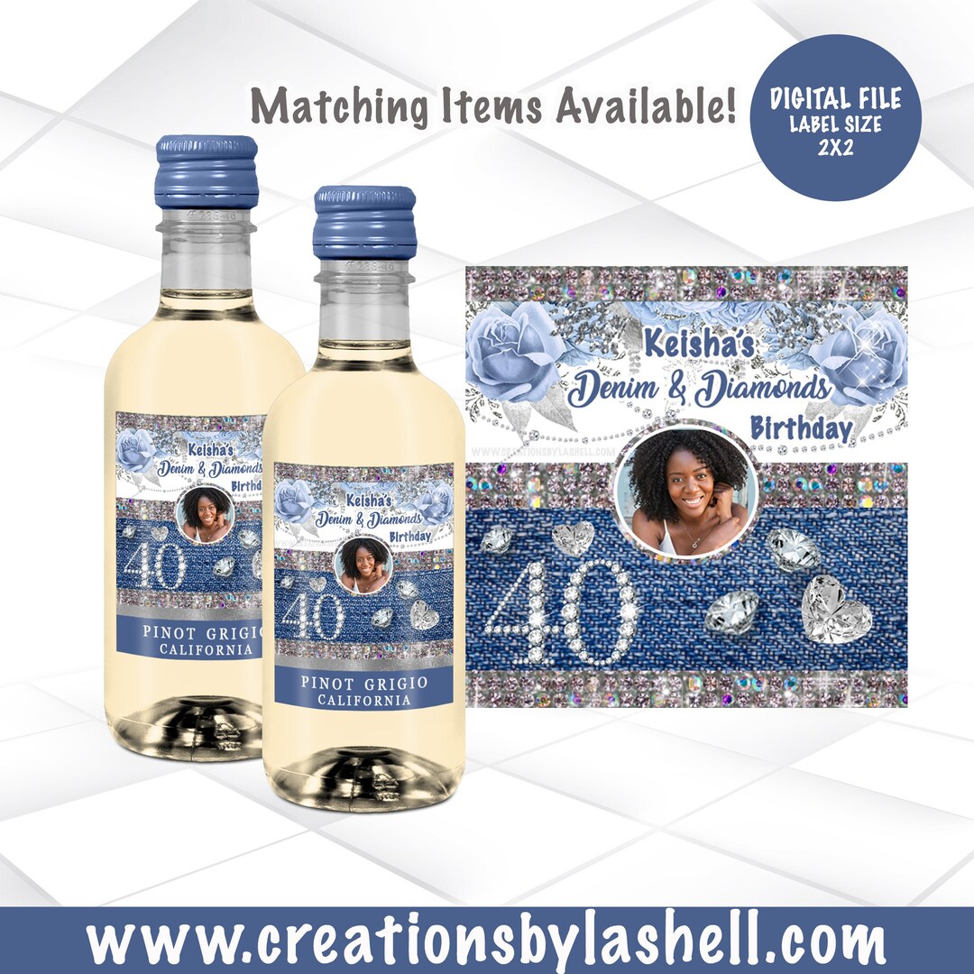Denim and Diamonds Wine Labels Template Denim & Diamond Mini Wine ...