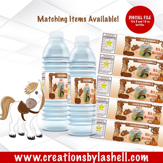 Western Water Bottle Labels Printable Cowboy Water Bottle - Etsy