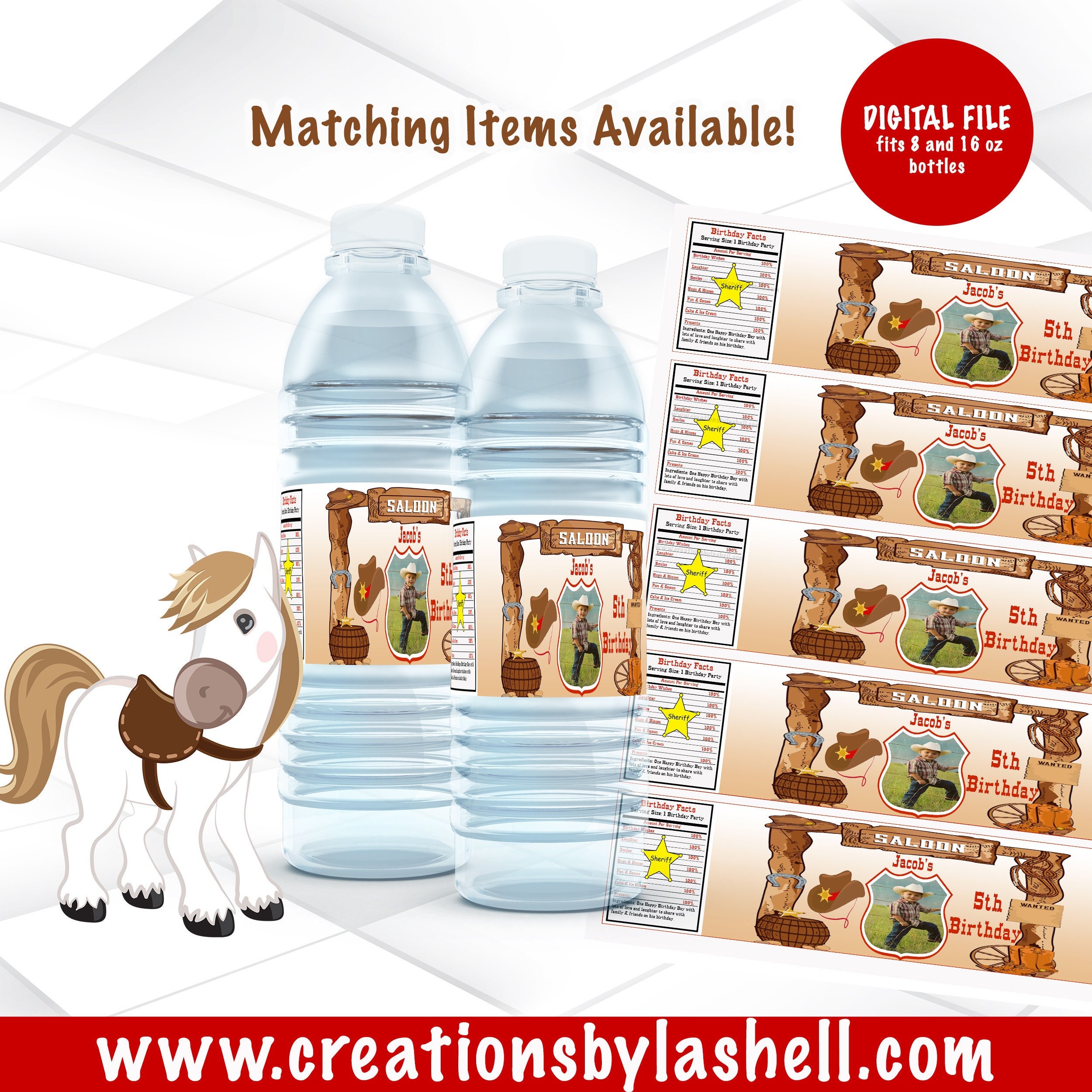 Western Water Bottle Labels Printable | Cowboy Water Bottle Labels ...