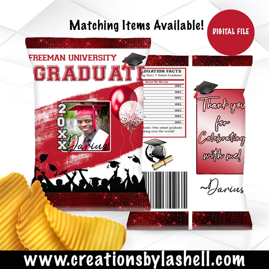 Graduation Chip Bags | Graduation 2025 | Digital File | Custom Chip ...