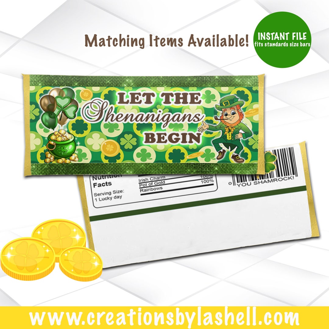 St Patricks Day Candy Bar Wrapper Instant Download | St Patty's Day ...