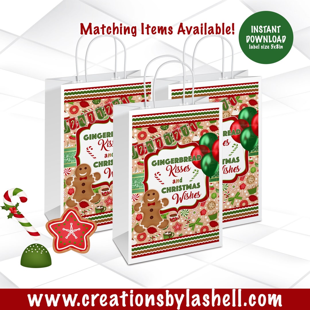 Kids Christmas Gift Bag Labels Instant Download Christmas Gift Bag ...