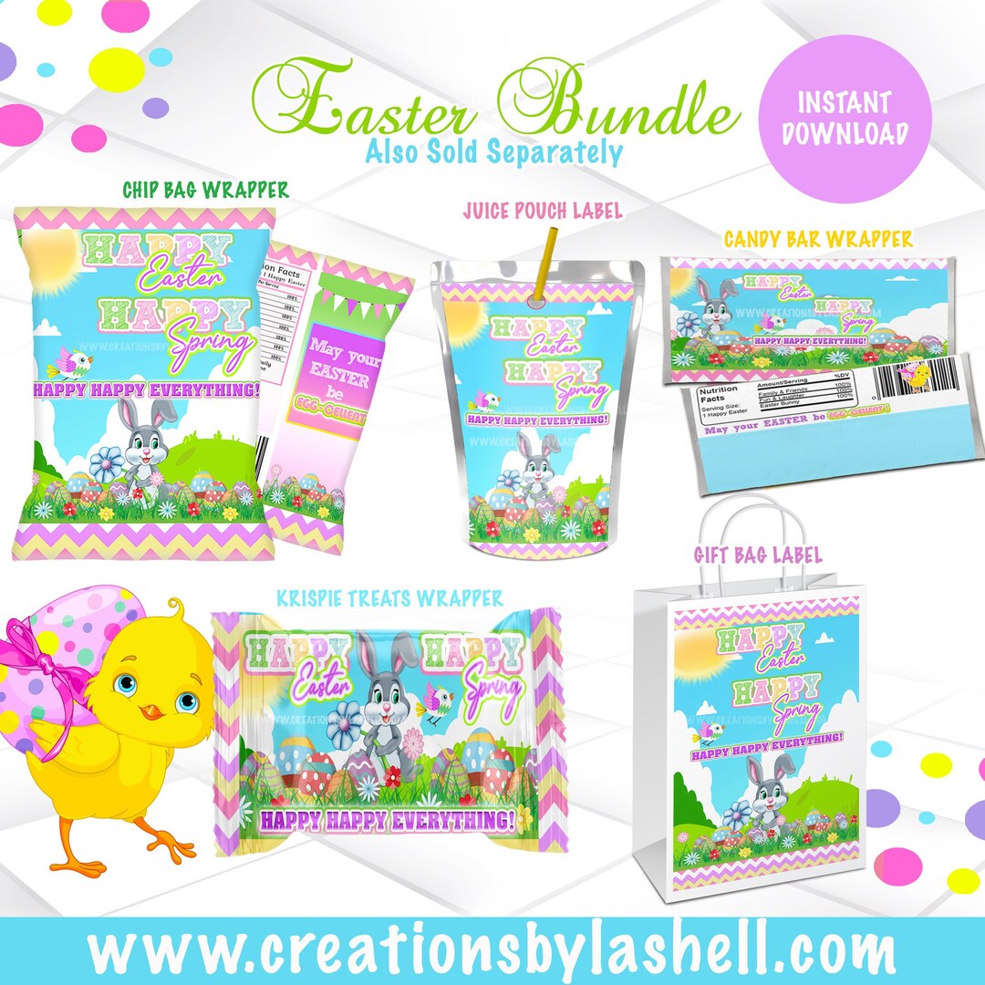 Easter Basket Stuffers Bundle Instant Download Easter Favors Bundle ...