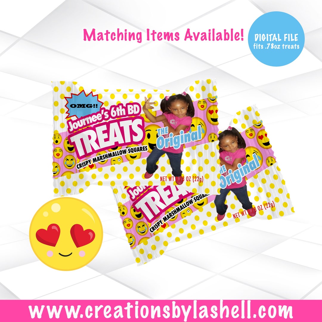 Emoji Krispie Treats Digital File | Emoji Krispie Treats Wrapper ...