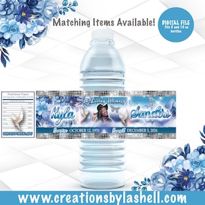 Funeral Water Bottle Labels Printable | Memorial Labels Digital File ...