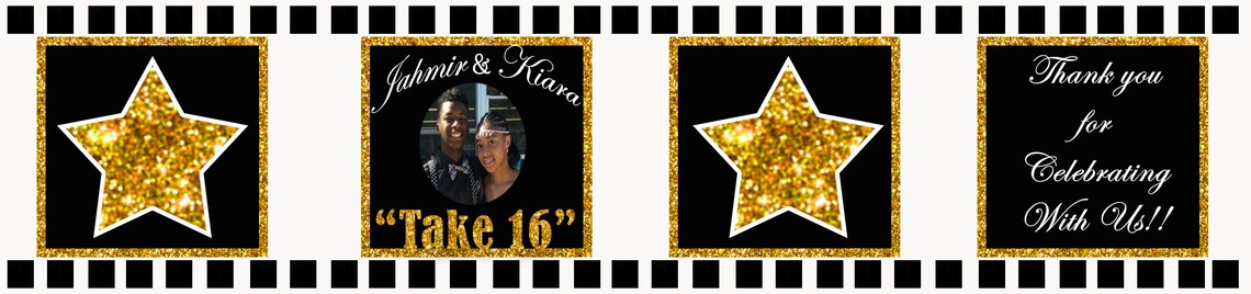 Hollywood Water Bottle Labels Printable Hollywood Labels | Etsy