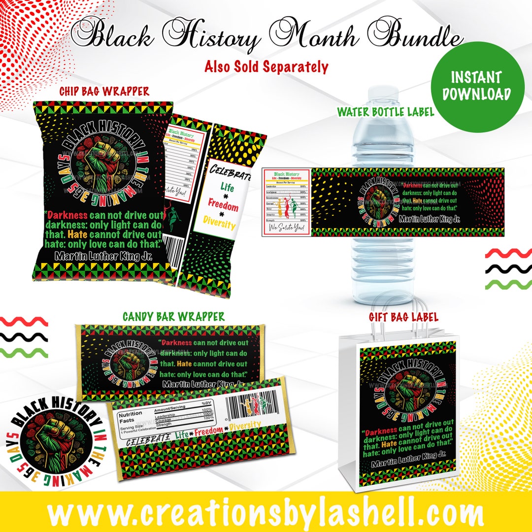 Black History Month Favors Instant Download Bundle Black History Month ...