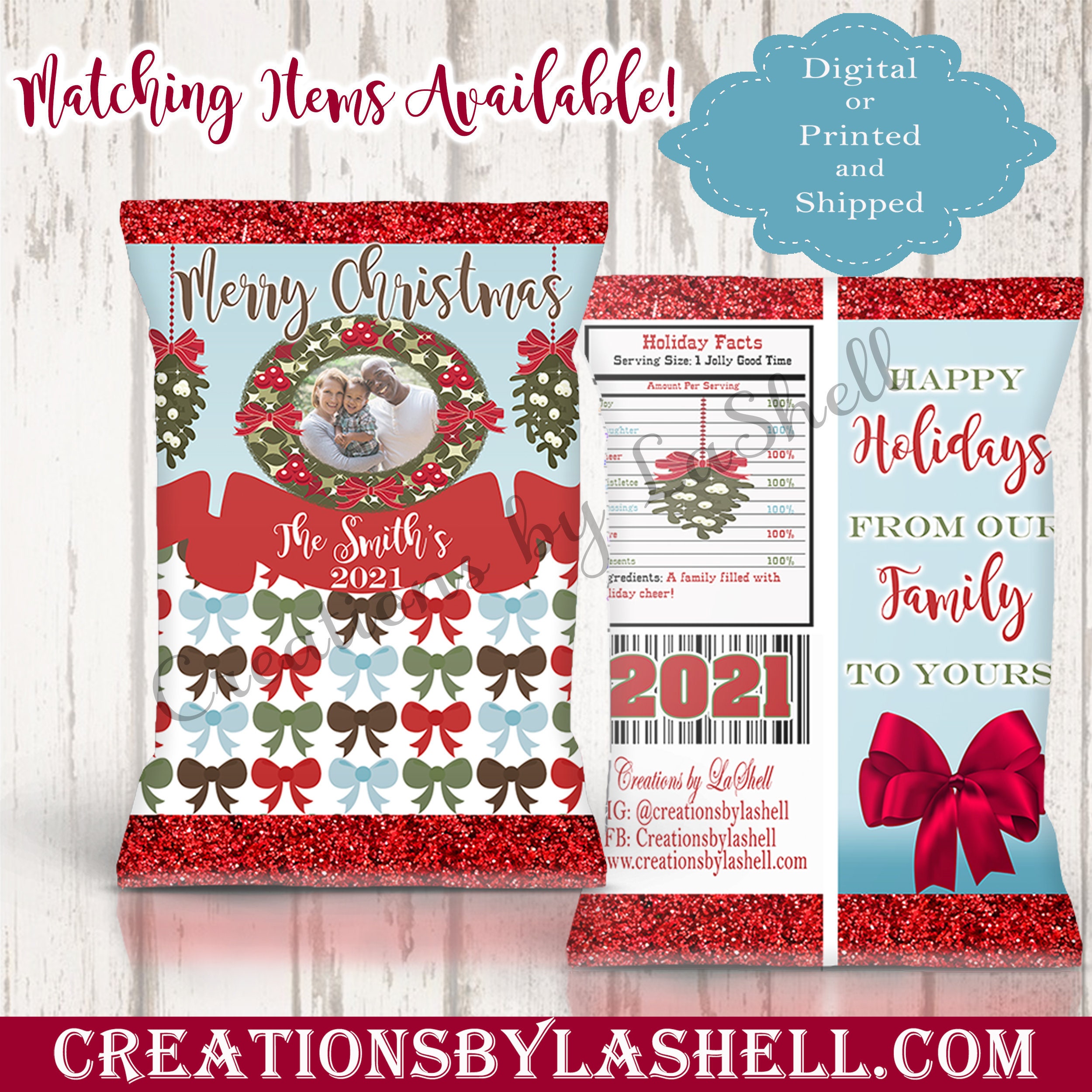 Party Supplies Christmas Chip Bag Christmas Party Favors Christmas ...