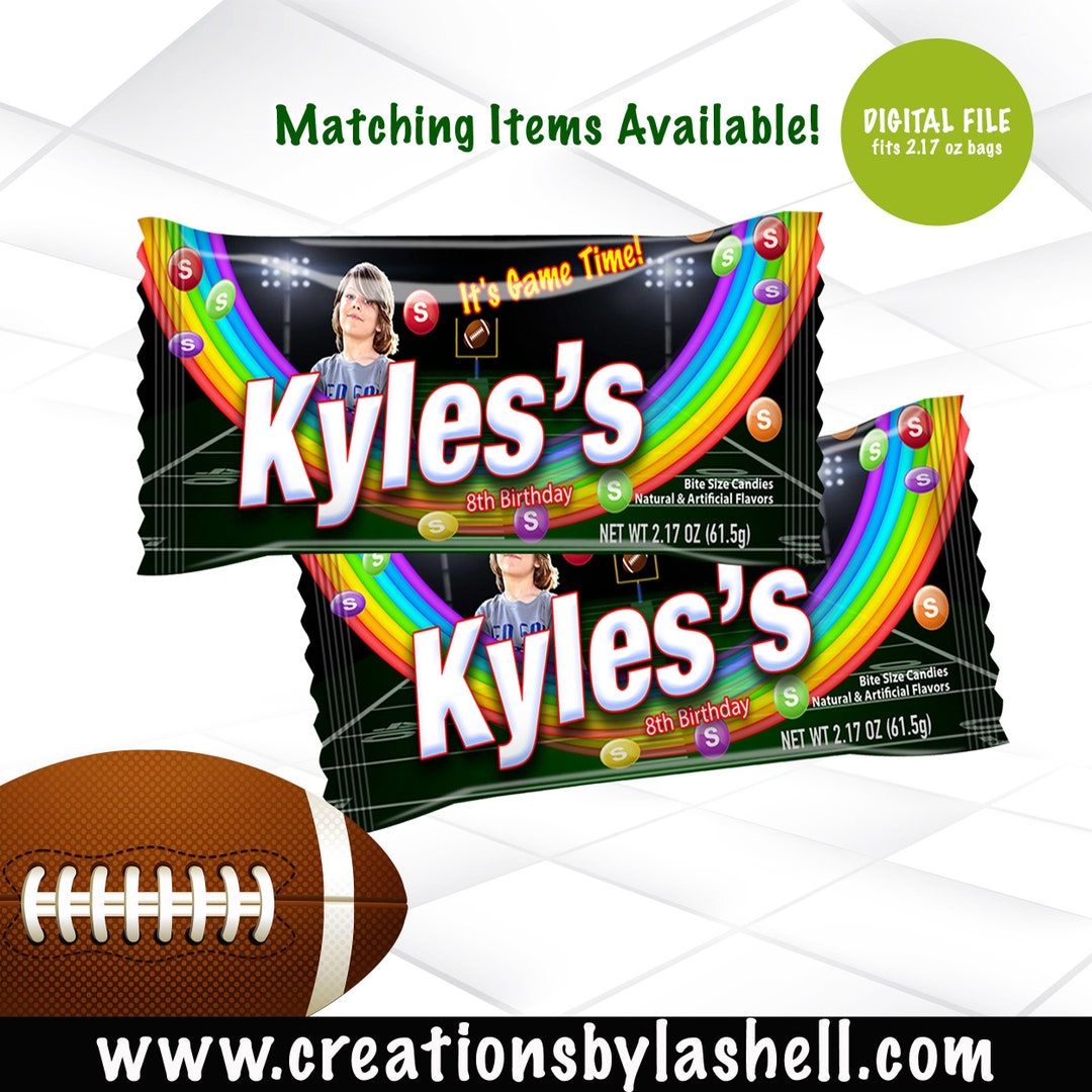 Football Rainbow Candy Wrapper Printable | Football Theme Party Digital ...
