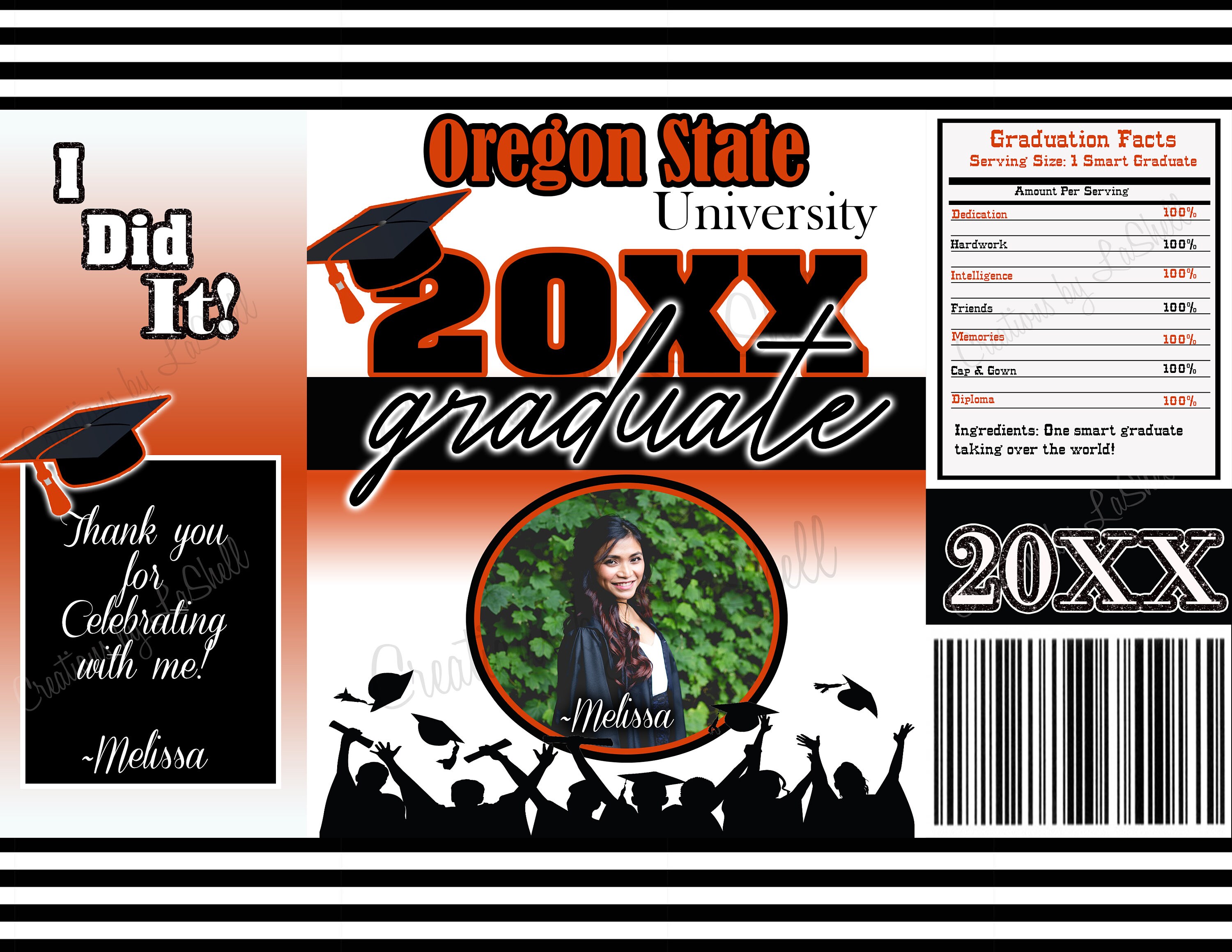 Graduation Chip Bags Template | Graduation Chip Bags Printable | Orange ...