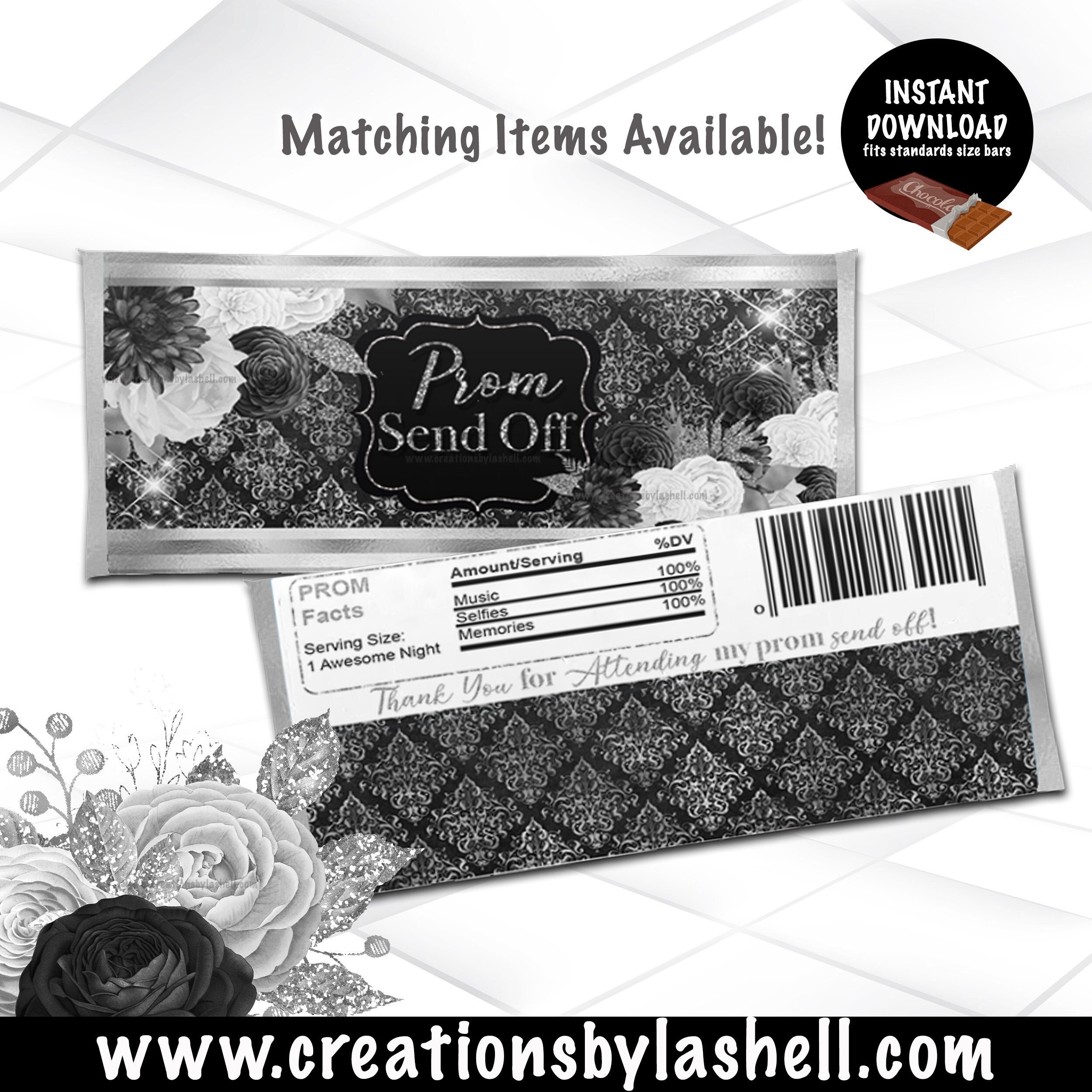 Prom Candy Bar Wrappers Instant Download Prom Theme Chocolate Bar ...