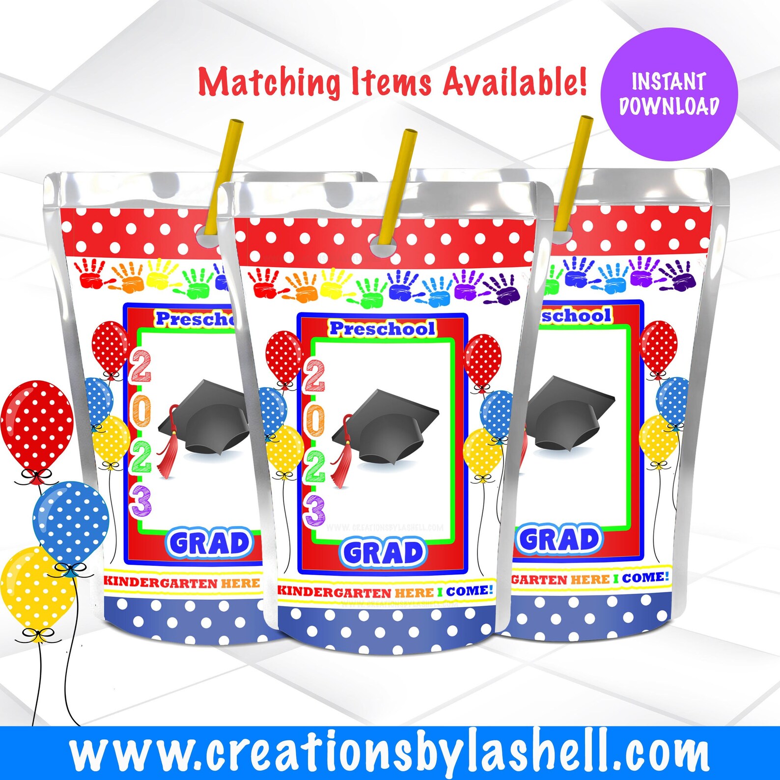 Preschool Graduation Juice Labels Instant Download Pre K - Etsy