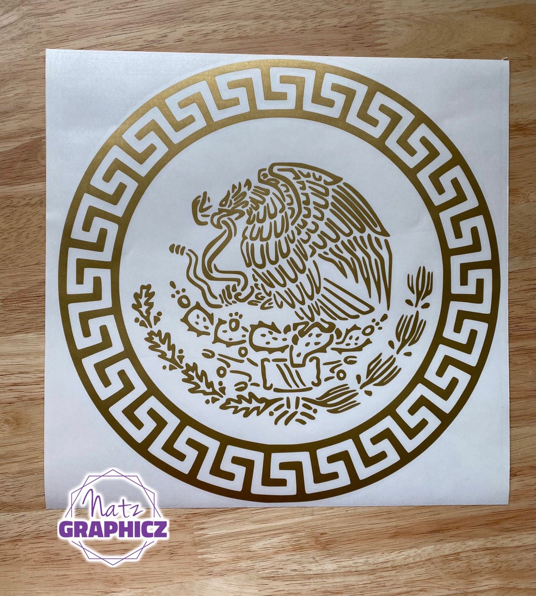Gold Eagle 12", MX Eagle Decal, Mexican Gold Eagle Sticker, Algo Leve ...